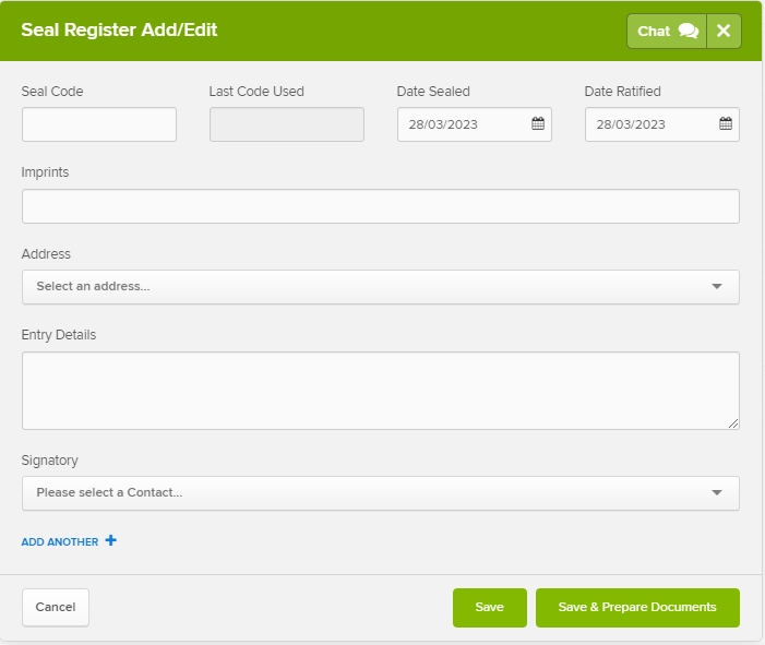 Register of Seal Entries Report – CAS 360 - Hong Kong